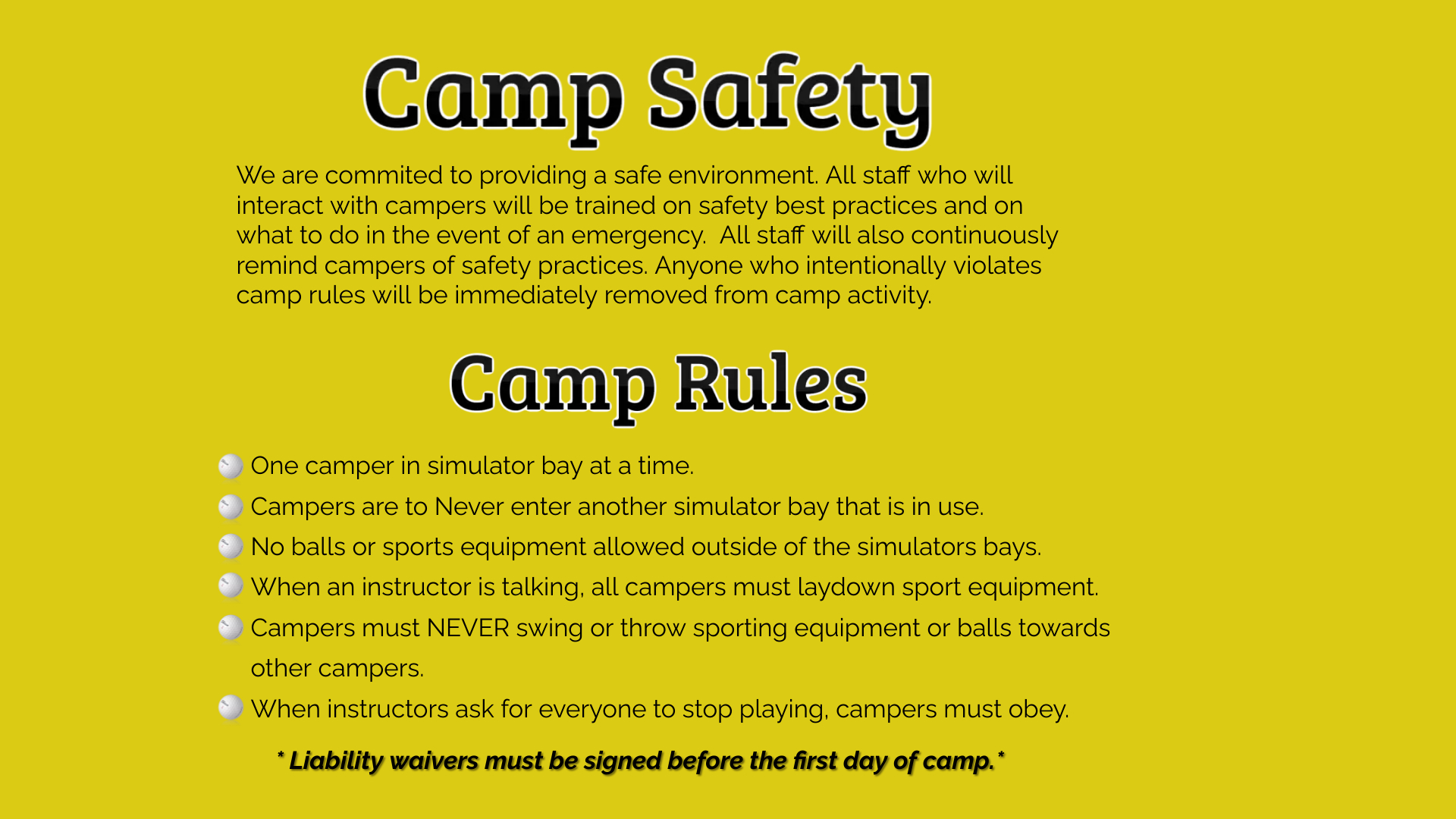 camp-rules-halfway-house-indoor-golf-junior-golf-camp | Halfway House Indoor Golf